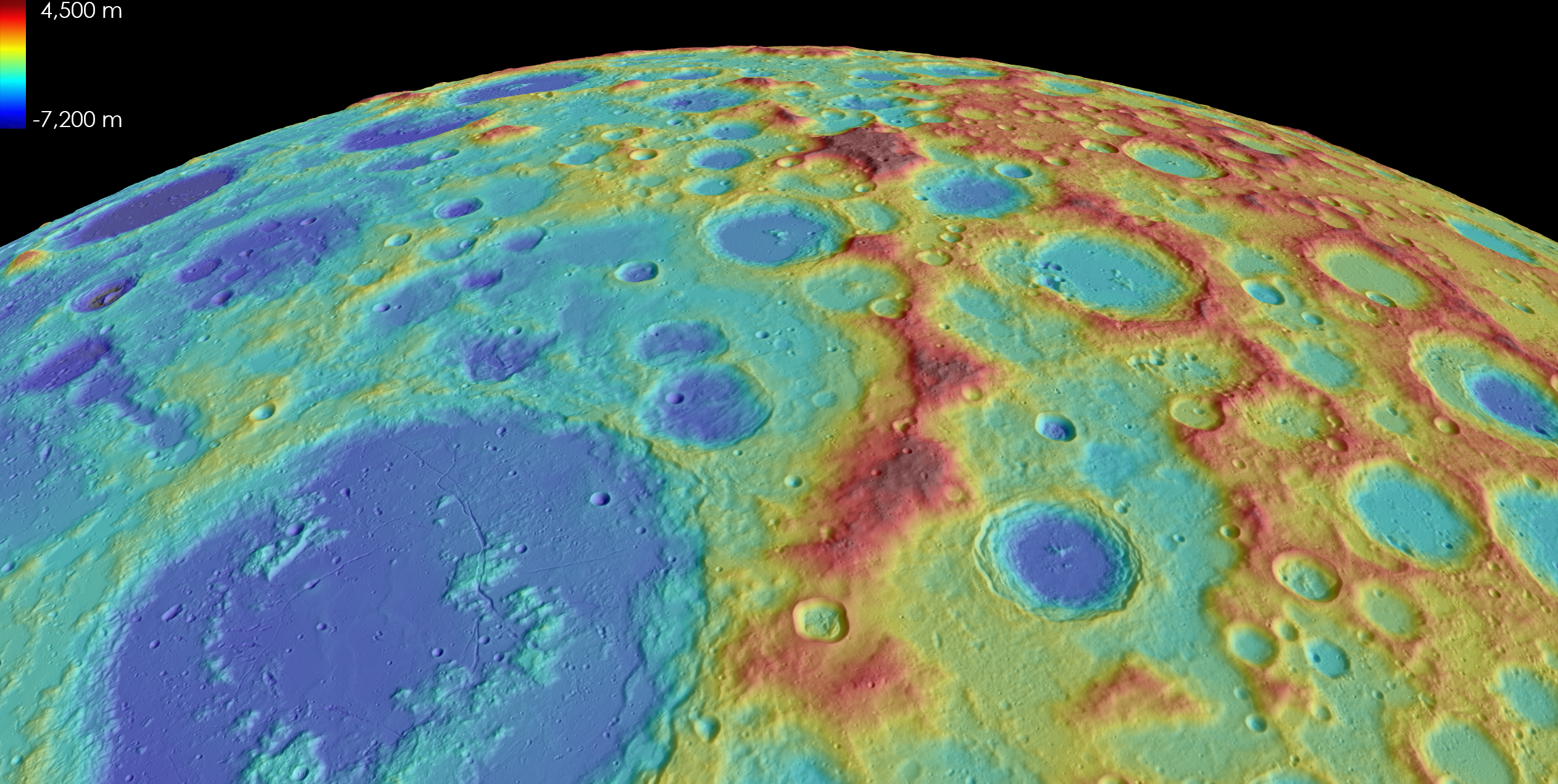 Large Crater On Moon
